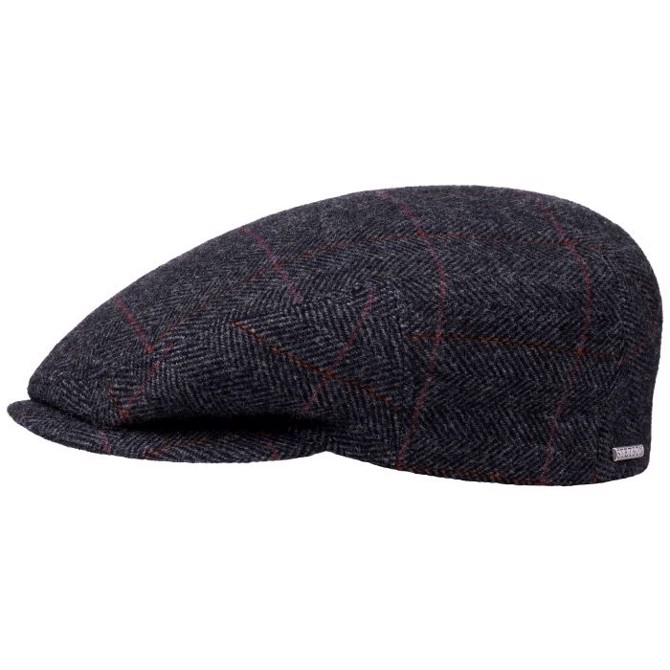 Stetson Kent wool EF grå/rød, m/ørreklapper-S