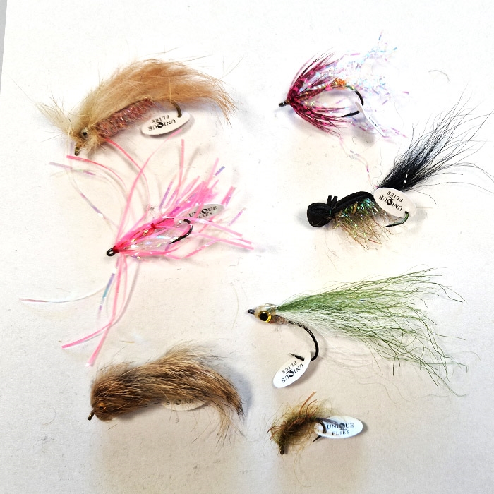 Unique Flies kystffluer med UV sortiment B, 7 stk.