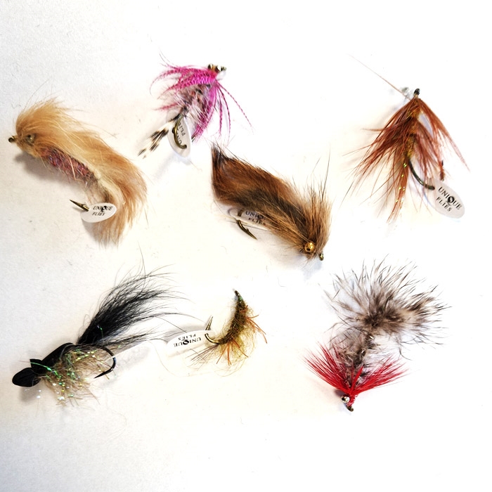Unique Flies kystffluer med UV sortiment C, 7 stk.